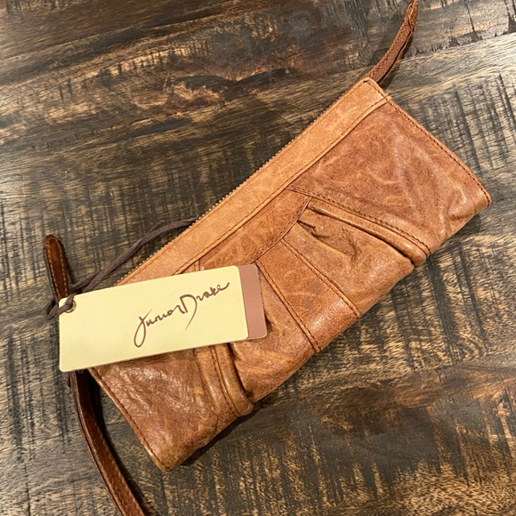 Junior Drake | Bags | Junior Drake Kelly Soft Brown Leather Zip ...